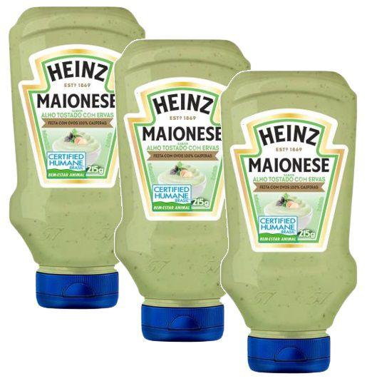 kit 3 MAIONESE ALHO TOSTADO COM ERVAS HEINZ SQUEEZE 215G - Maionese - Magazine Luiza