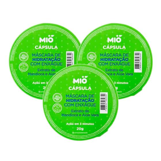 Kit 3 Máscara de Hidratação Capilar Mió Extrato de Mandioca e Aloe Vera ...