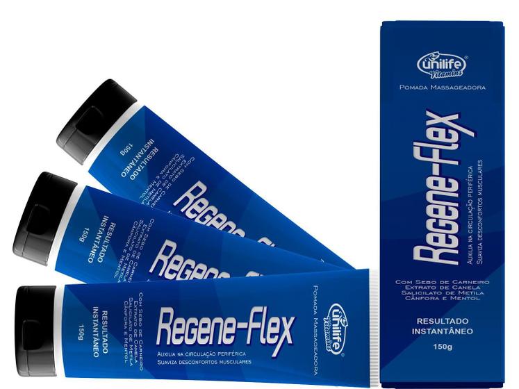 Kit 3 Massageadora Regene-Flex Pomada 150 Gr Cada. Unilife - Cosméticos ...
