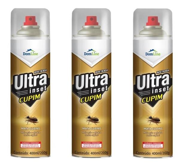 Kit 3 Mata Cupim Ultra Inset Aerosol DomLine 400ml - Cupinicida ...