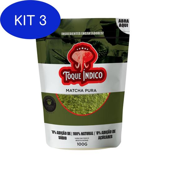 Kit 3 Matcha Legítimo Premium 100% Puro Chá Em Pó 100G - Toque Índico ...