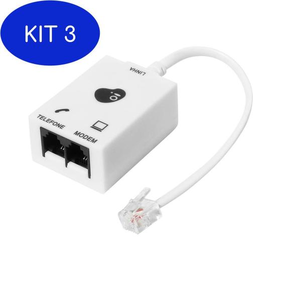 Kit 3 Micro Filtro Adsl Duplo Para Modem E Telefone - Telsec - Filtro ...