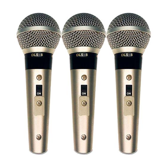 Kit 3 Microfones + Cabo 3m Tipo Leson Sm58 Dylan Dls-8 Nfe - Microfone ...