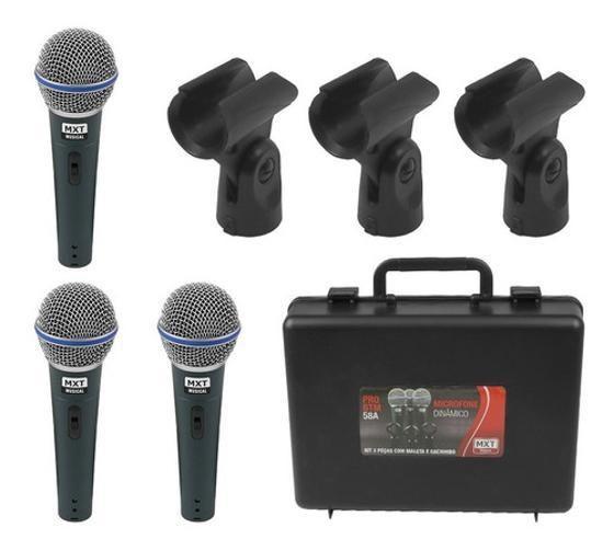 Kit 3 Microfones De Mao Profissional Dinamico Metal Tipo Btm-58A ...