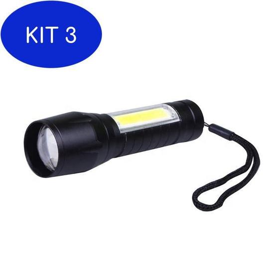 Kit 3 Mini Lanterna De Mão Tática Police Recarregavel Led Forte - Casa ...