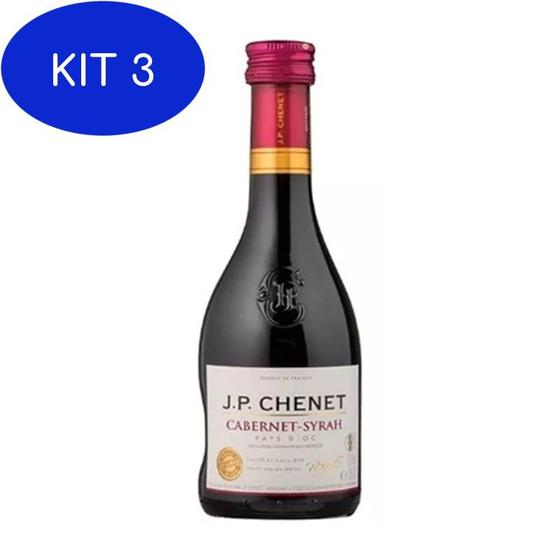 Kit 3 Mini Vinho Jp Chenet Cabernet-syrah 187ml - Vinho - Magazine Luiza
