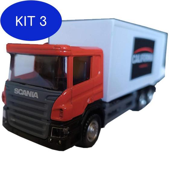 Kit 3 Miniatura Scania P-Series Baú Califórnia Jr Escala - California ...