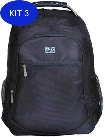 Kit 3 Mochila Azx Preta - Azx Logic Case - Mochilas - Magazine Luiza