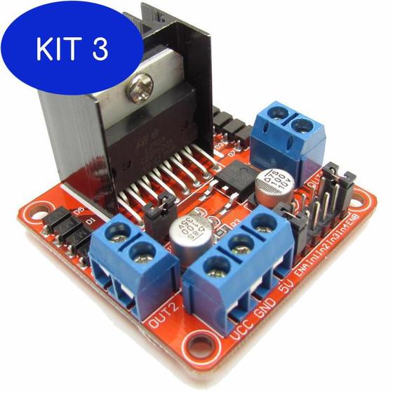 Kit 3 Modulo Ponte H L298N 2 Canais De 2A Dc Arduino - Mj - Robótica ...