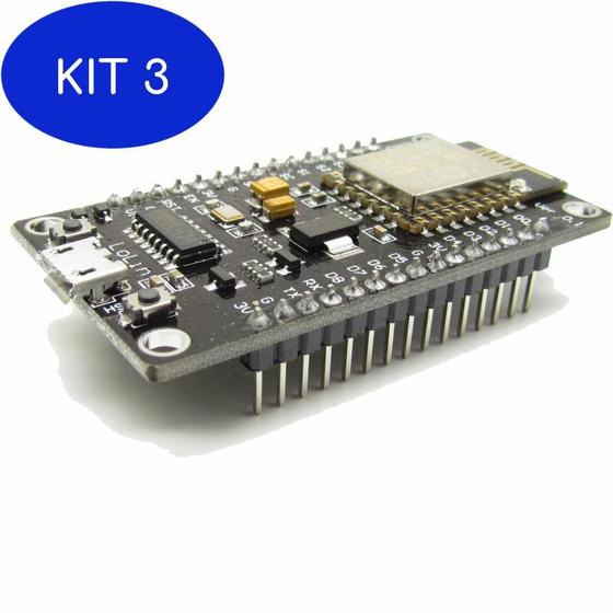 Kit 3 Módulo Wifi Wireless Esp8266 Mod Nodemcu Automação - Mj ...