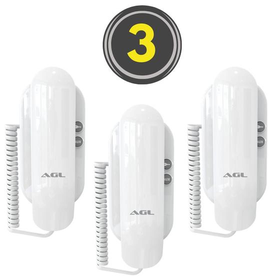 Kit 3 Monofone Interfone Porteiro Agl Universal S100 Slim - Interfone e ...