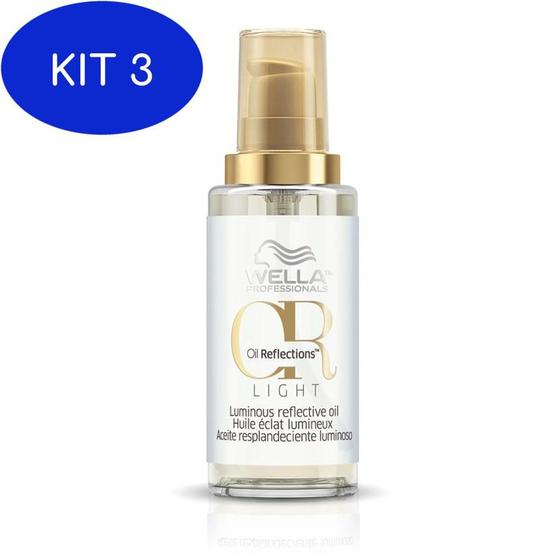 Kit 3 Óleo Light Wella Oil Reflection 30ml - Reparador de Pontas ...