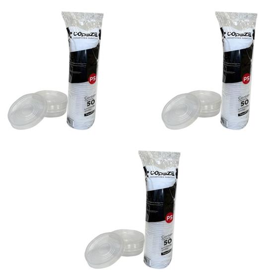 Kit 3 Pacotes de Tampa Translúcida para Copo 150/180/200/250 e pote ...