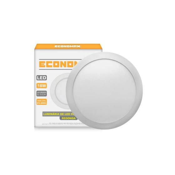 Kit 3 Painéis de Led Sobrepor 18w Redondo Branco Frio Bivolt - Economax ...