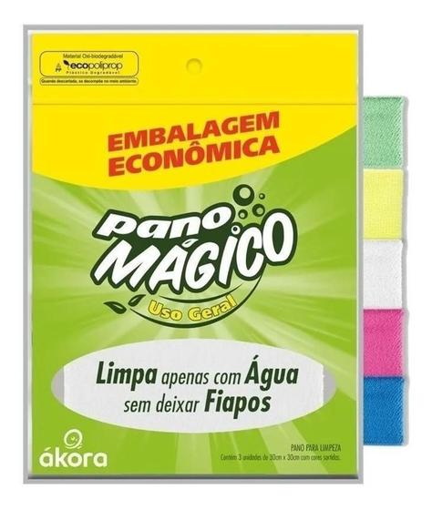 Kit 3 Pano Mágico Nano Fibra Uso Geral Akora - Pano - Magazine Luiza