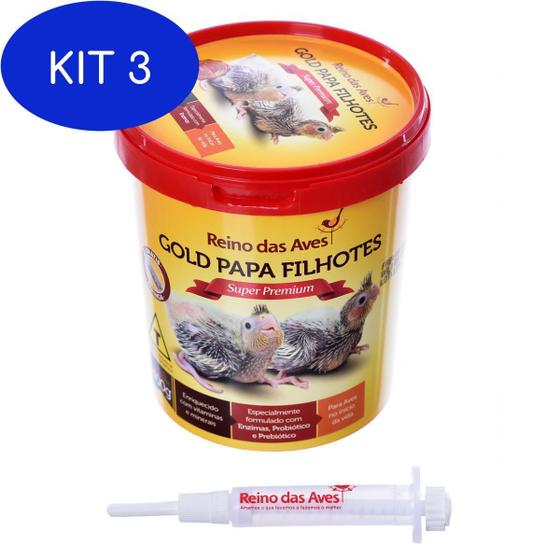 Kit 3 Papa Para Filhote Gold - Reino Das Aves 400G - Outros Pets ...
