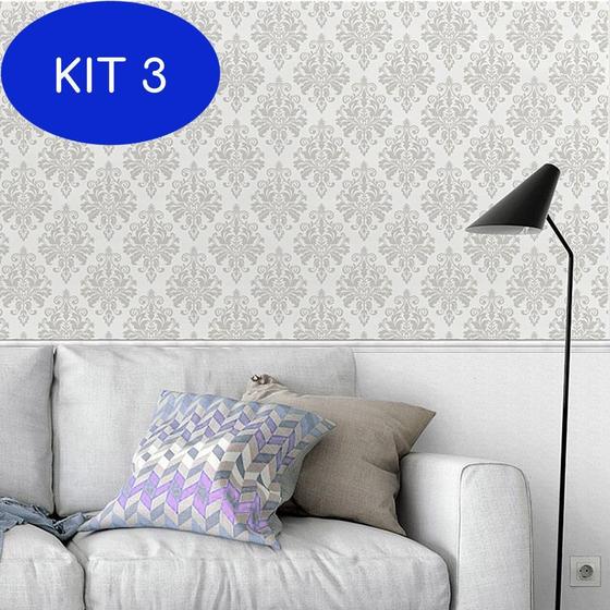 Kit 3 Papel De Parede Adesivo Lavável Arabesco 0003 - 1,50M X 58Cm - Paredes Decoradas - Papel ...