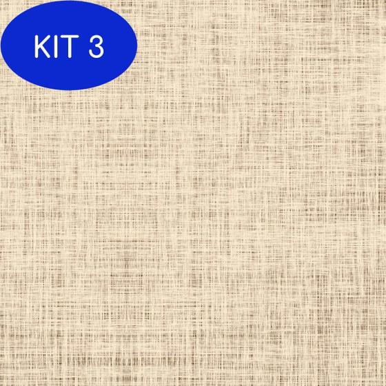 Kit 3 Papel De Parede Efeito Tecido Linho Areia Vinil Premium 2M ...