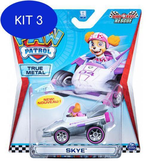 Kit 3 Patrulha Canina Veiculo Die Cast Rescue Racer Skye - Sunny ...