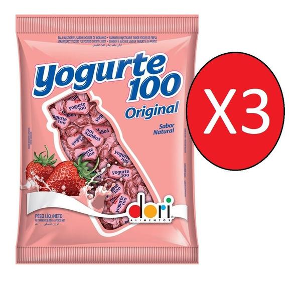 Kit 3 Pcts Bala De Yogurte 100 Original - 500g Dori - Balas - Magazine Luiza