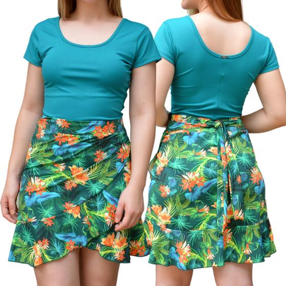 Kit 3 Peças Maiô+ Saída Praia Pareô+ Short Uv50+ Moda praia Evangélica ...