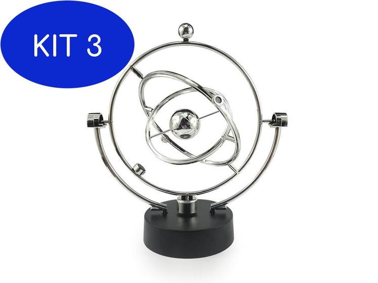 Kit 3 Pendulo De Newton Cinético Giratório Magnético Cosmo - Balance ...