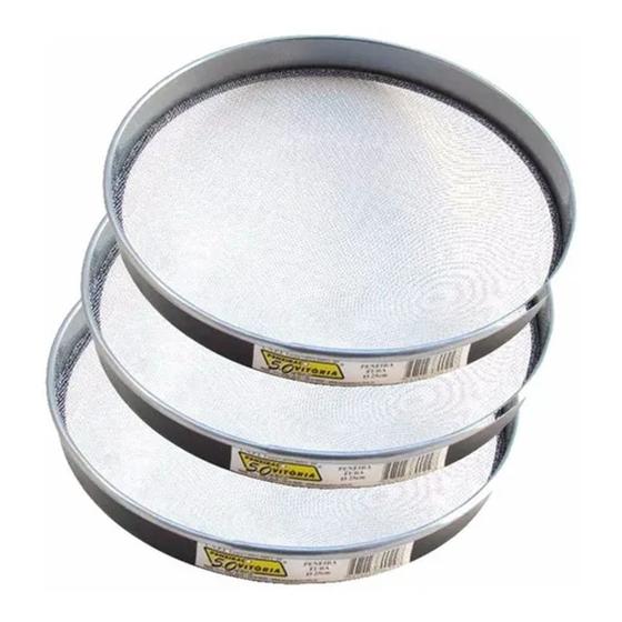 Kit 3 Peneira de Aço Tela Trancada 30cm Fubá Farinha Tapioca - Vitoria ...