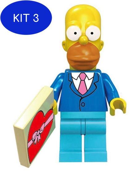 Kit 3 Personagem Homer Bonecos Blocos De Montar The Simpsons - Mega ...