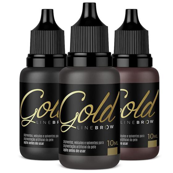 Kit 3 Pigmentos Mag Colors Gold Line Brow 10Ml - Mag Estética ...