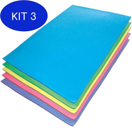 Kit 3 Placa Em Eva 60X40Cm Sortido 2Mm - Eduart - Folha e Placa de EVA - Magazine Luiza