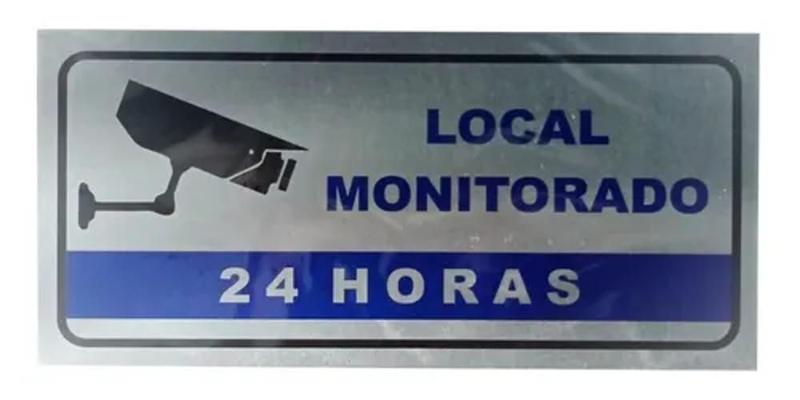 Kit 3 Placas De Alumínio Resistente Local Monitorado 24H - Loja Mix Rp ...