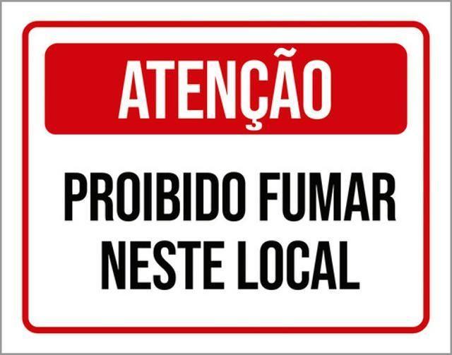 Kit 3 Placas Sinalização Atenção Proibido Fumar Neste Local - Sinalizo ...