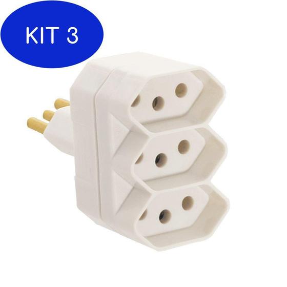 Kit 3 Plug Tomada 2P+T Saída 20A Cinza Fame - Tomadas - Magazine Luiza
