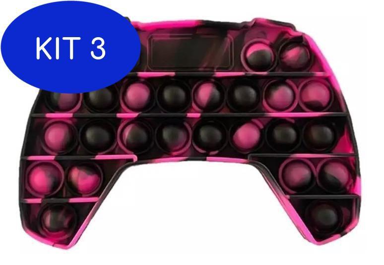 Kit 3 Pop It Fidget Toy Bublle Sensorial Joystick Rosa - Mega Block ...