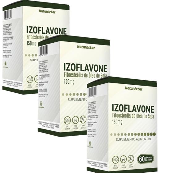 Kit 3 Potes Izoflavone Suplemento Alimentar Fitoesteróis Natural Puro ...