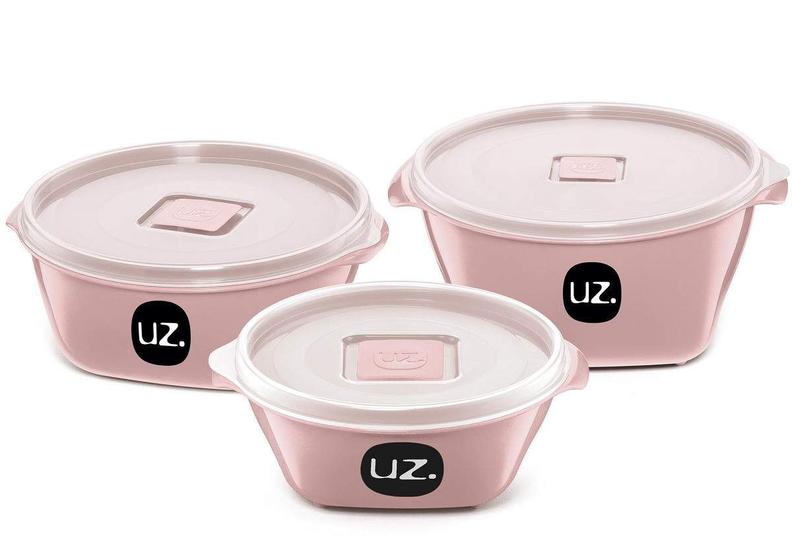 kit 3 Potes Tupperware Porta Mantimentos Redondo Premium Multiuso Uz ...