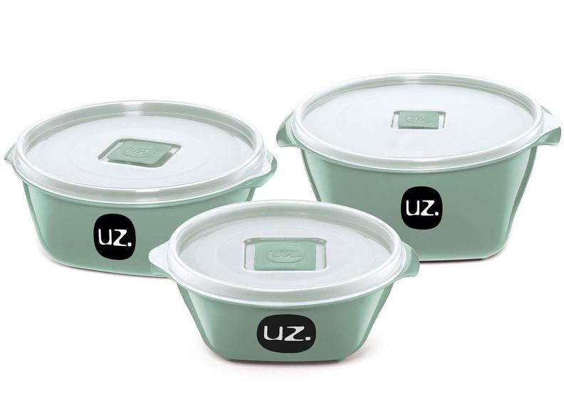 kit 3 Potes Tupperware Porta Mantimentos Redondo Premium Multiuso Uz ...