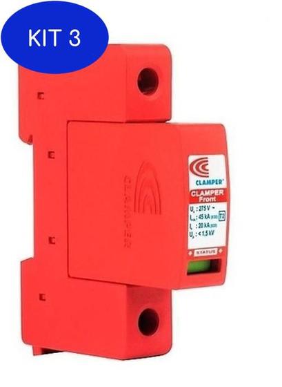 Kit 3 Protetor Surto Elétrico E Raios Dps 45Ka Front 275V - Clamper ...