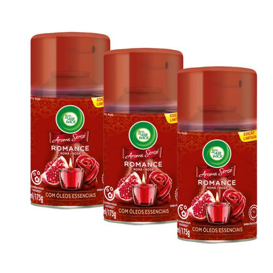 Kit 3 Refil Bom Ar Freshmatic Spray Automático Aroma Sense Romance ...