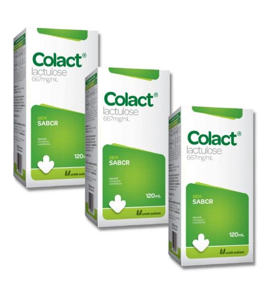 Kit 3 Regulador Intestinal Colact Sem Sabor 120ml - UNIAO QUIMICA ...