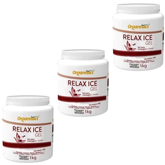 Kit 3 Relax Ice Gel 1Kg Massagem Equino Cão Gato Organnact - Farmácia ...