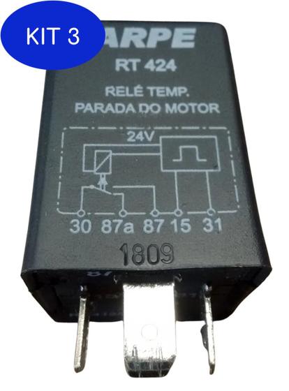 Kit 3 Relé Temporizador Parada Motor 24V Caminhão Onibus - Arpe ...