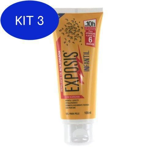 Kit 3 Repelente Exposis Gel Infantil 40ml - Repelente para Bebê e ...