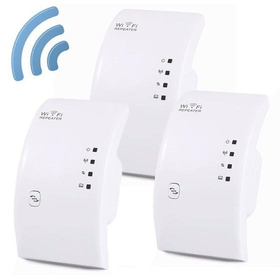 Kit 3 Repetidores de Sinal Wireless Wifi 300 Mbps Exbom WR01 Extensor ...