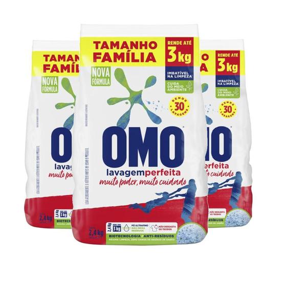 Kit 3 Sabão em Pó Omo Lavagem Perfeita 2,4kg Cada - Sabão - Magazine Luiza