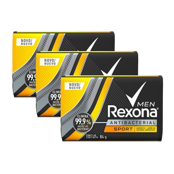 Kit 3 Sabonete em Barra Rexona Men Sport com 84g - Sabonete - Magazine ...