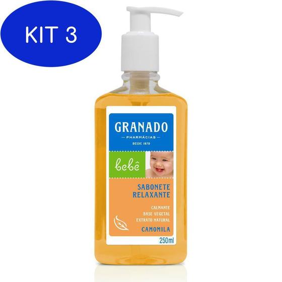 Kit 3 Sabonete Granado Líquido Bebê Camomil - 250Ml - Ponteland Distribuicao Sa - Sabonete ...