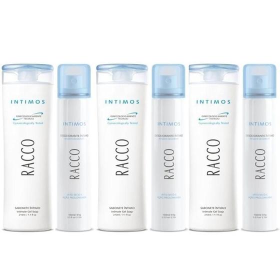 Kit 3 Sabonete Tradicional E 3 Desodorante Íntimo - Racco - Desodorante ...