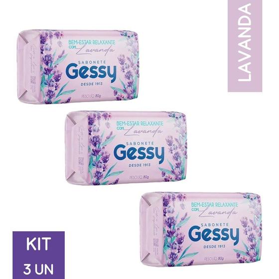 Kit 3 Sabonetes Gessy Bem Estar Relaxante Lavanda 80g - Sabonete ...