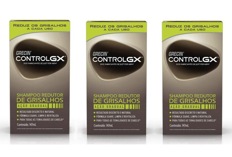 Kit 3 Shampoo Redutor de Grisalhos Grecin Control Gx 147ml - Shampoo ...